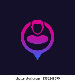 Placement Icon Man On Pin Stock Vector (Royalty Free) 1386249590
