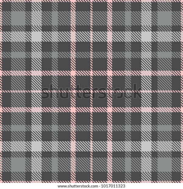 Plaid Check Patten Shades Gray Pink Stock Vector Royalty Free 1017011323