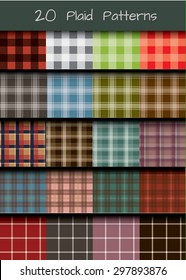 Plaid Pattern Pattern Swatches Included Illustrator Stock Vector ...