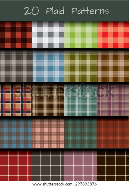 Plaid Pattern Pattern Swatches Included Illustrator Stock Vector ...