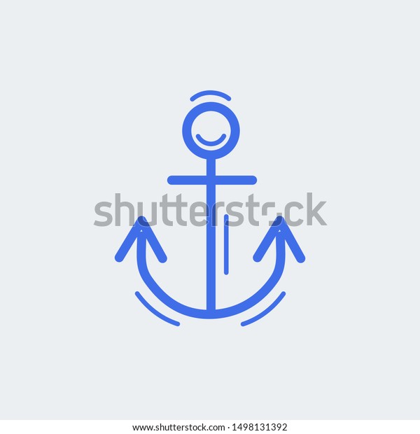 Plain Anchor Icon Black White Background Stock Vector (Royalty Free ...