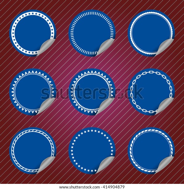 Plain Blue Stickers Different Border Style Stock Vector (Royalty Free ...