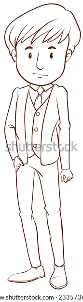 Plain Drawing Boy Formal Attire On Stock Vector (Royalty Free ...