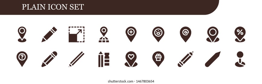 Plain Icon Set 18 Filled Plain Stock Vector (Royalty Free) 1467803654 ...