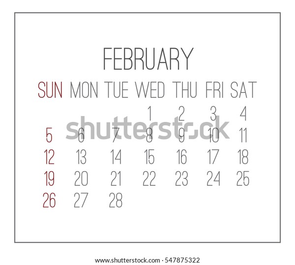 Plain Light February Year 2017 Vector Stock Vector (Royalty Free ...