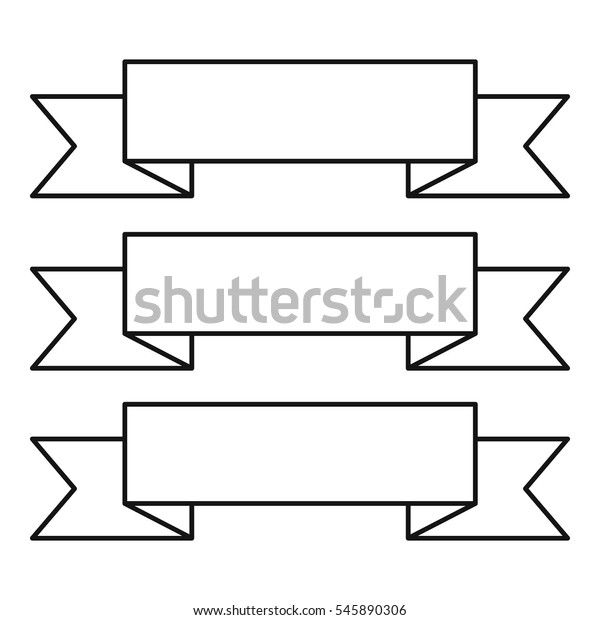 Plain Ribbons Icon Outline Illustration Plain Stock Vector (Royalty ...