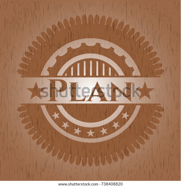 Plan Badge Wooden Background Stock Vector (Royalty Free) 738408820 ...