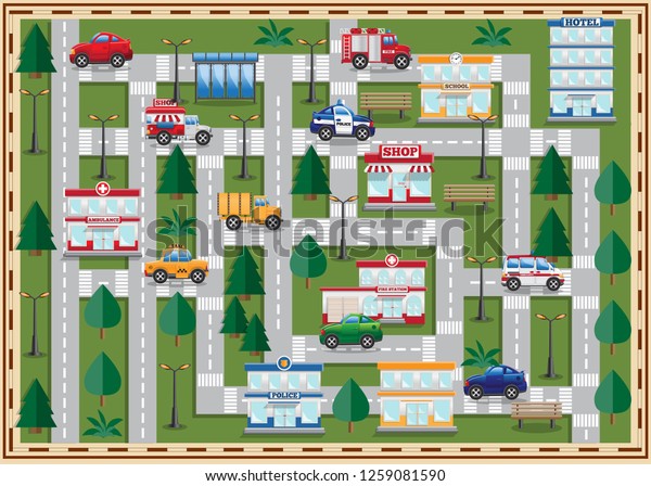 Plan City Side View Vector Illustration Stock Vector (Royalty Free ...