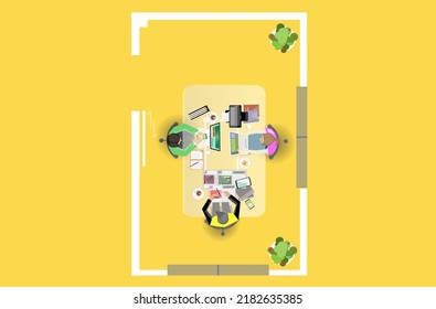 Plan Office Work Workingillustration Business Modern Stock Vector ...