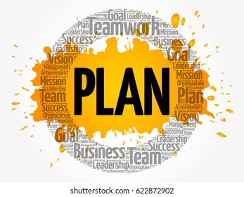Plan Word Cloud Collage Business Concept Stock Vector (Royalty Free ...