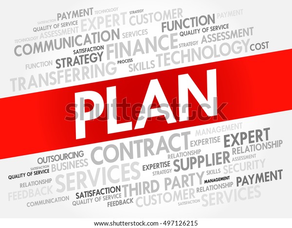 Plan Word Cloud Collage Business Concept Stock Vector (Royalty Free ...