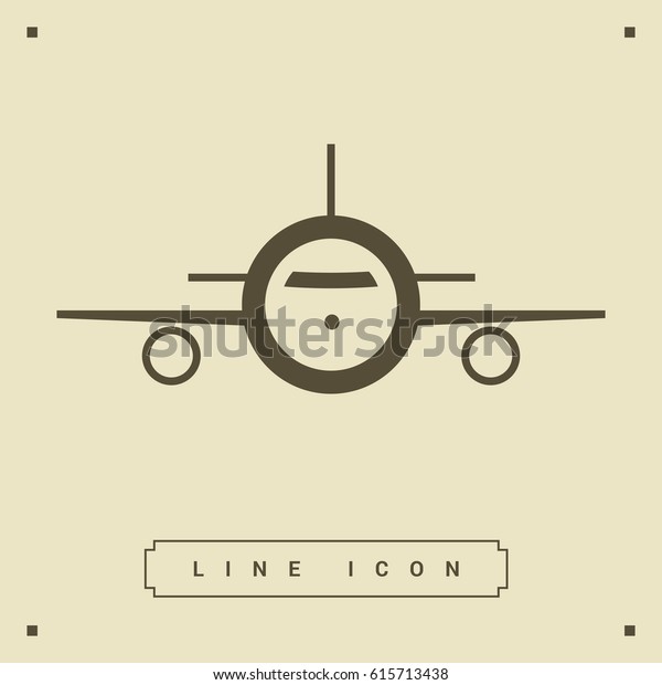 Plane Aircraft Line Vector Icon Stock Vector (Royalty Free) 615713438 ...