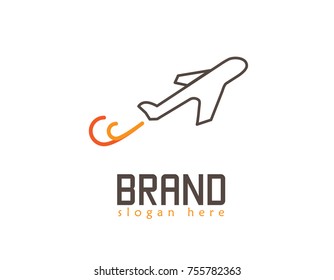Plane Flying Logo Stock Vector (Royalty Free) 755782363