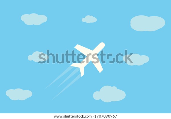 Plane Flying Trail Sky Graphic Design Stock Vector (Royalty Free ...