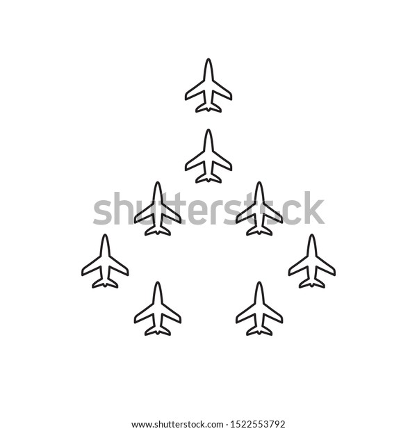 Plane Formation Icon Illustration Design Template Stock Vector (Royalty ...