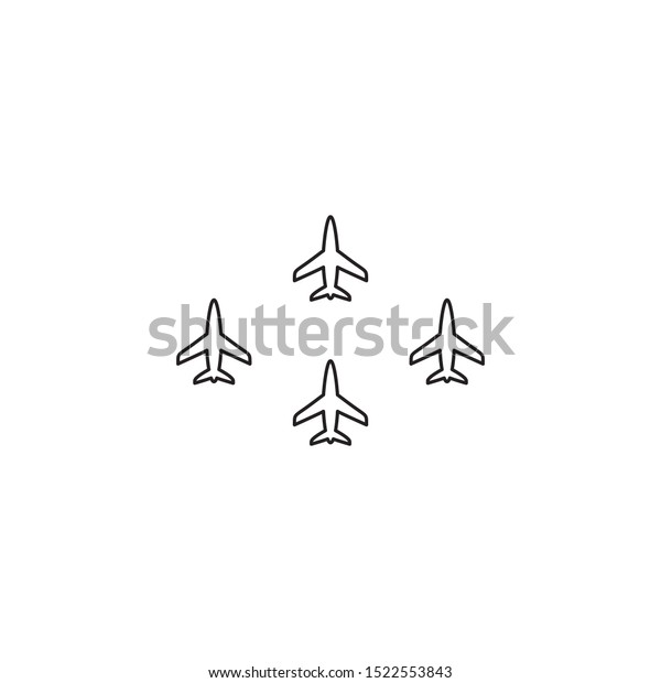 Plane Formation Icon Illustration Design Template Stock Vector (Royalty ...