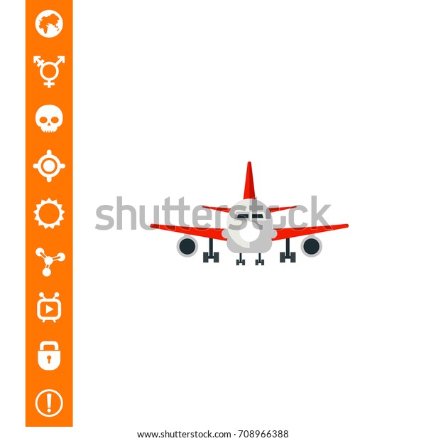 Plane Front View Icon Stock Vector (Royalty Free) 708966388 | Shutterstock