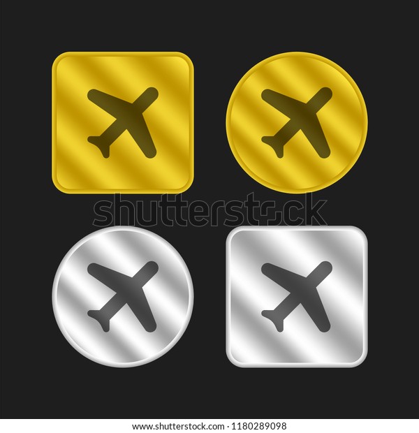 Plane Gold Silver Metallic Coin Logo: เวกเตอร์สต็อก (ปลอดค่าลิขสิทธิ์ ...