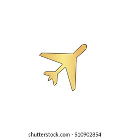 Plane Gold Vector Icon Black Contour Stock Vector (Royalty Free ...