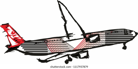 Plane Graphic Design Vector Art Stock Vector (Royalty Free) 1117937900