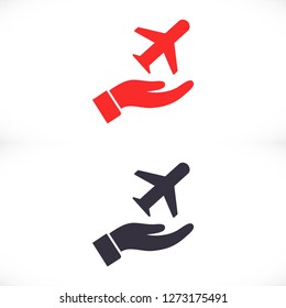 Plane Hand Icon Stock Vector (Royalty Free) 1273175491 | Shutterstock