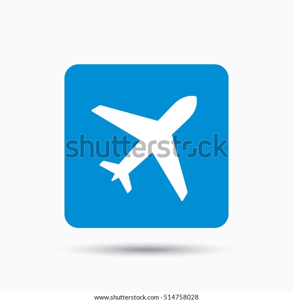 Plane Icon Flight Transport Symbol Blue Stock Vector (Royalty Free ...