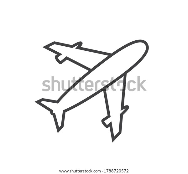 Plane Icon Outline Plane Vector Illustration Stock Vector (Royalty Free ...