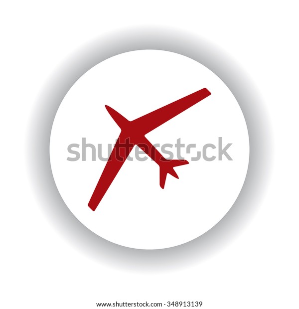 Plane Icon Red Isolated White Background Stock Vector (Royalty Free ...