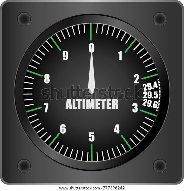 Plane Instrument Altimeter Navigation Indicator On Stock Vector ...