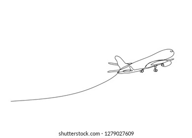 Plane Line Drawing Stylevector Design Stock Vector (Royalty Free ...