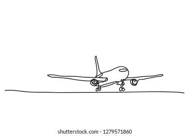 Plane Line Drawing Stylevector Design Stock Vector (Royalty Free ...