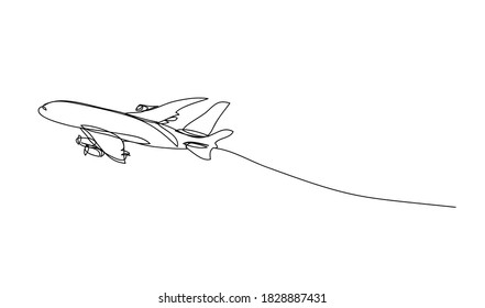 Plane Line Drawing Stylevector Design Stock Vector (Royalty Free ...