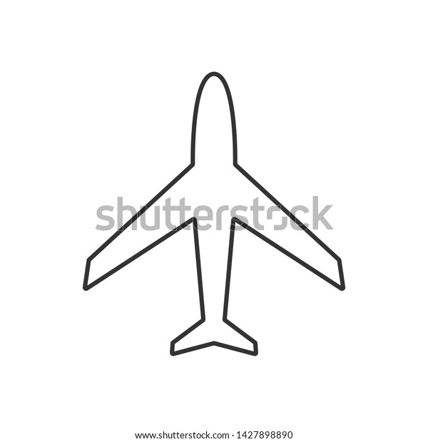 Plane Linear Icon Airplane Pictogram Symbol Stock Vector (Royalty Free ...