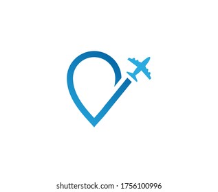 Plane Logo Flight Travel Map Icon Stock Vector (Royalty Free ...