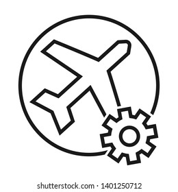 Plane Maintenance Icon Simple Design Line Stock Vector (Royalty Free ...