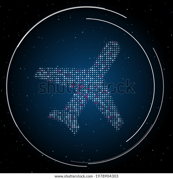 Plane Symbol Filled White Dots Pointillism Stock Vector (Royalty Free ...