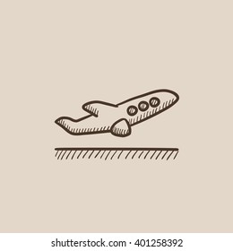 Plane Taking Off Sketch Icon Stock Vector (Royalty Free) 401258392