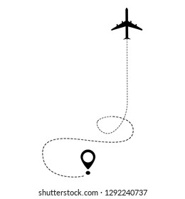 Plane Track Icon On White Background Stock Vector (Royalty Free ...
