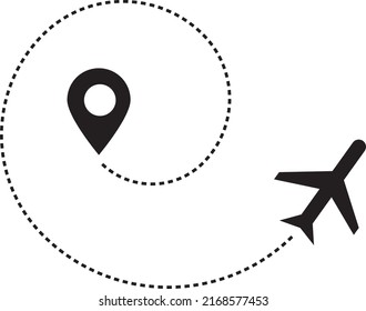 Plane Track Icon On White Background Stock Vector (Royalty Free ...