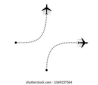 Plane Track Isolated On White Background Stock Vector (Royalty Free ...