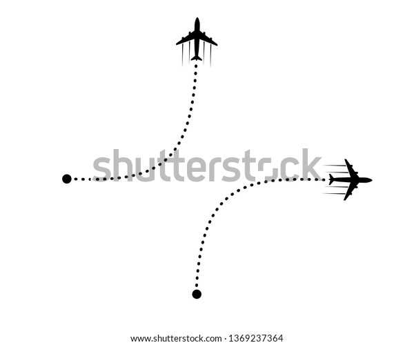 Plane Track Isolated On White Background Stock Vector (Royalty Free ...