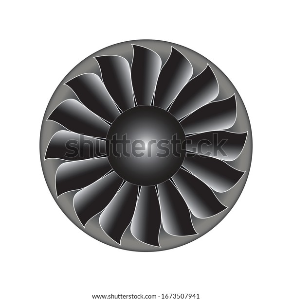 Plane Turbine Front View Isolated On Stock Vector (Royalty Free ...
