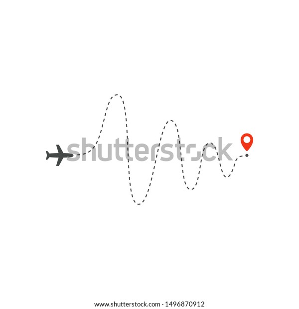 Plane Way Icon Airplane Big Amplitude Stock Vector (Royalty Free ...