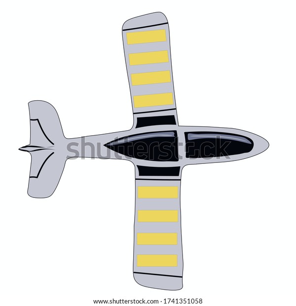 Plane Yellow Stripes On White Background Stock Vector (Royalty Free ...