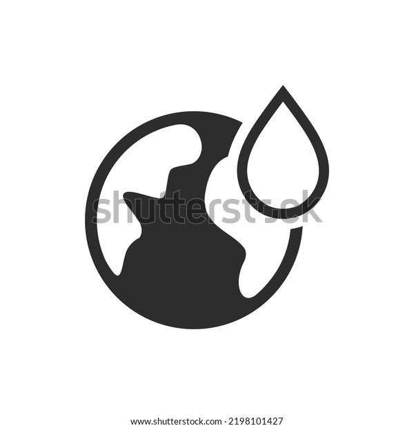 Planet Drop Icon Monochrome Black White Stock Vector (Royalty Free ...
