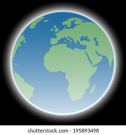 Vektor Stok Shiny Planet Earth Map Six Views (Tanpa Royalti) 6261619 ...