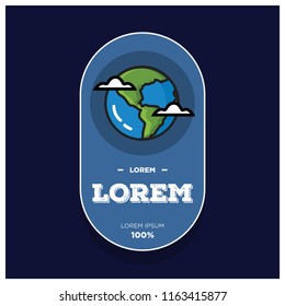 Planet Earth Badge Sticker Vector Illustration Stock Vector (Royalty ...