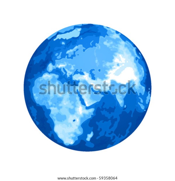 Planet Earth Blue Color Stock Vector (Royalty Free) 59358064