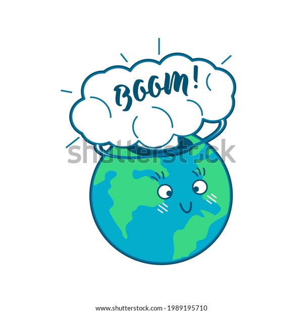 Planet Earth Boom Cloud Modern Flat Stock Vector (Royalty Free ...