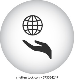 Planet Earth Care Simple Icon On Stock Vector (Royalty Free) 373384249 ...